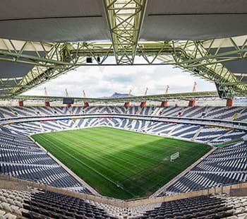 Nicknamed the giraffe stadium because its roof supports, the Mbombela ...